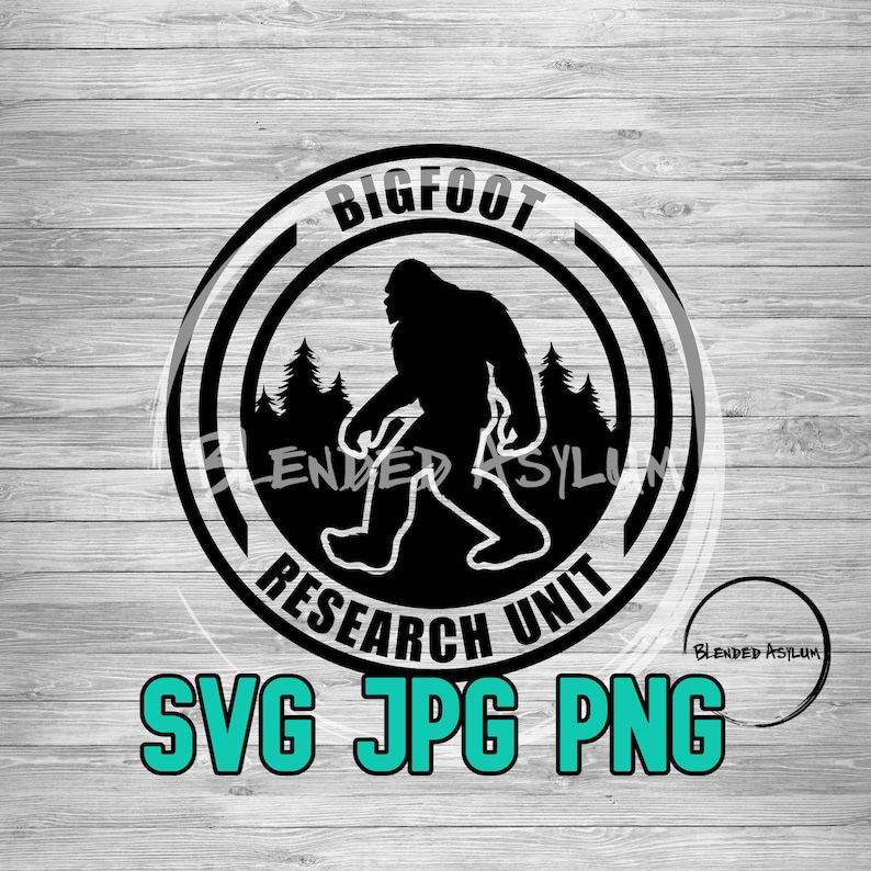 Bigfoot Research Unit SVG PNG JPG Bigfoot Team Svg Digital - Etsy