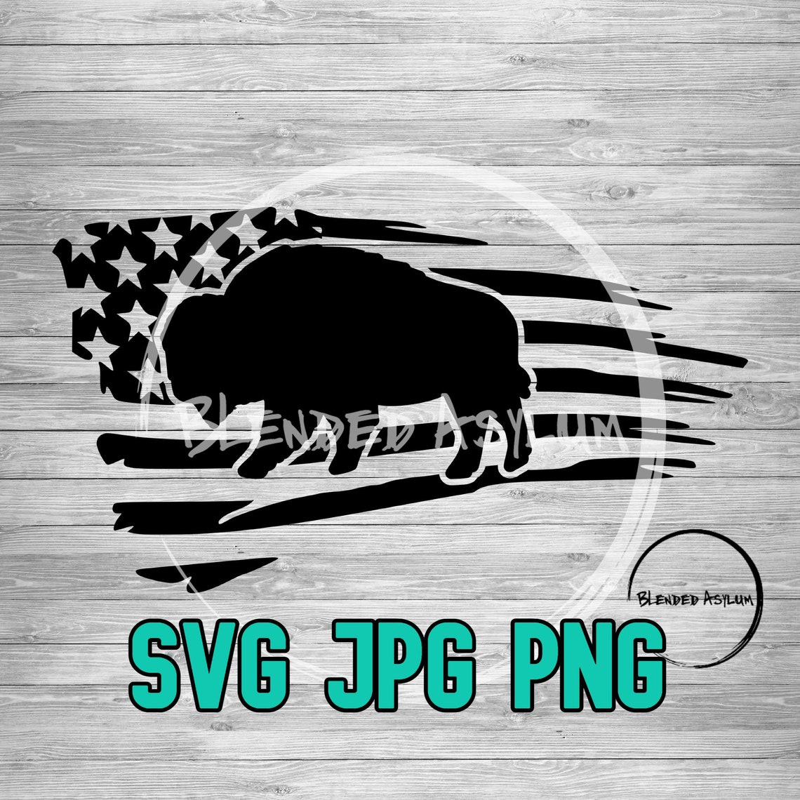 American Flag Buffalo 002 SVG JPG PNG American Flag Bison - Etsy