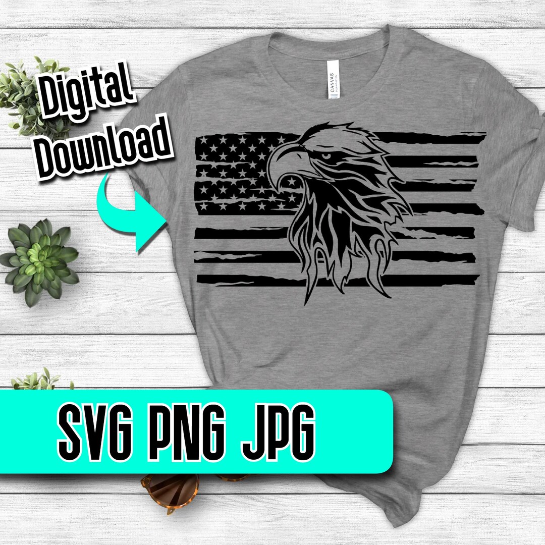 Distressed American Eagle SVG JPG PNG Distressed American Flag Eagle ...