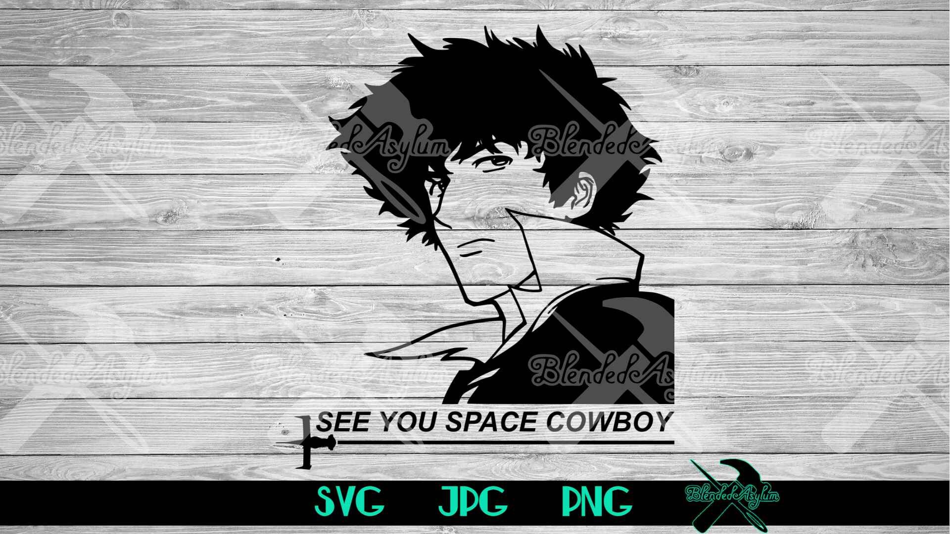 Cowboy Bebop Retro Blocks Layered Vector Cut File Scrapbooking Clip Art ...