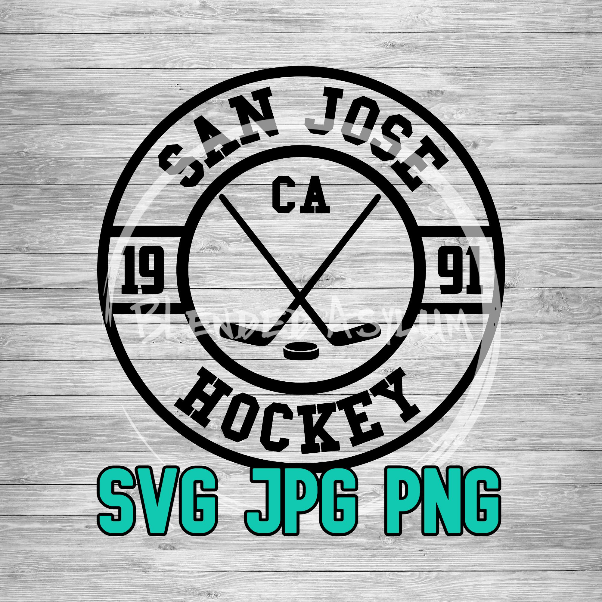 Hockey Founded San Jose SVG PNG JPG | Hockey California 1991 Vector ...