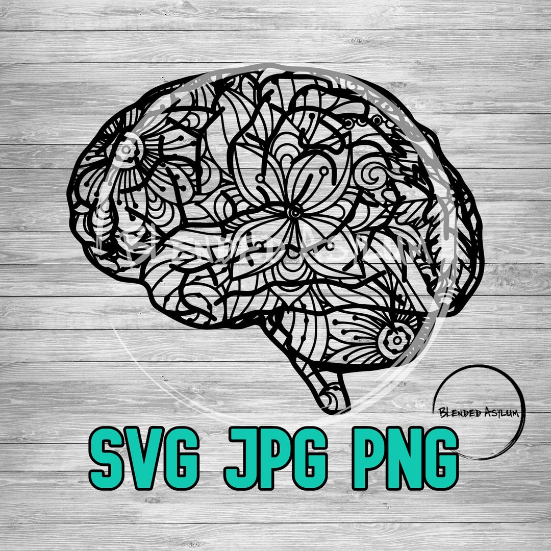 Mandala Brain SVG JPG PNG | Flower Brain | Real Brain Mandala ...