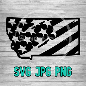 Montana American Flag SVG PNG JPG Layered | Montana American Flag ...