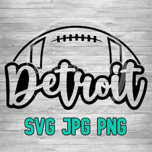 Detroit Football 001 SVG PNG JPG | Layered Vector File | Sublimination ...