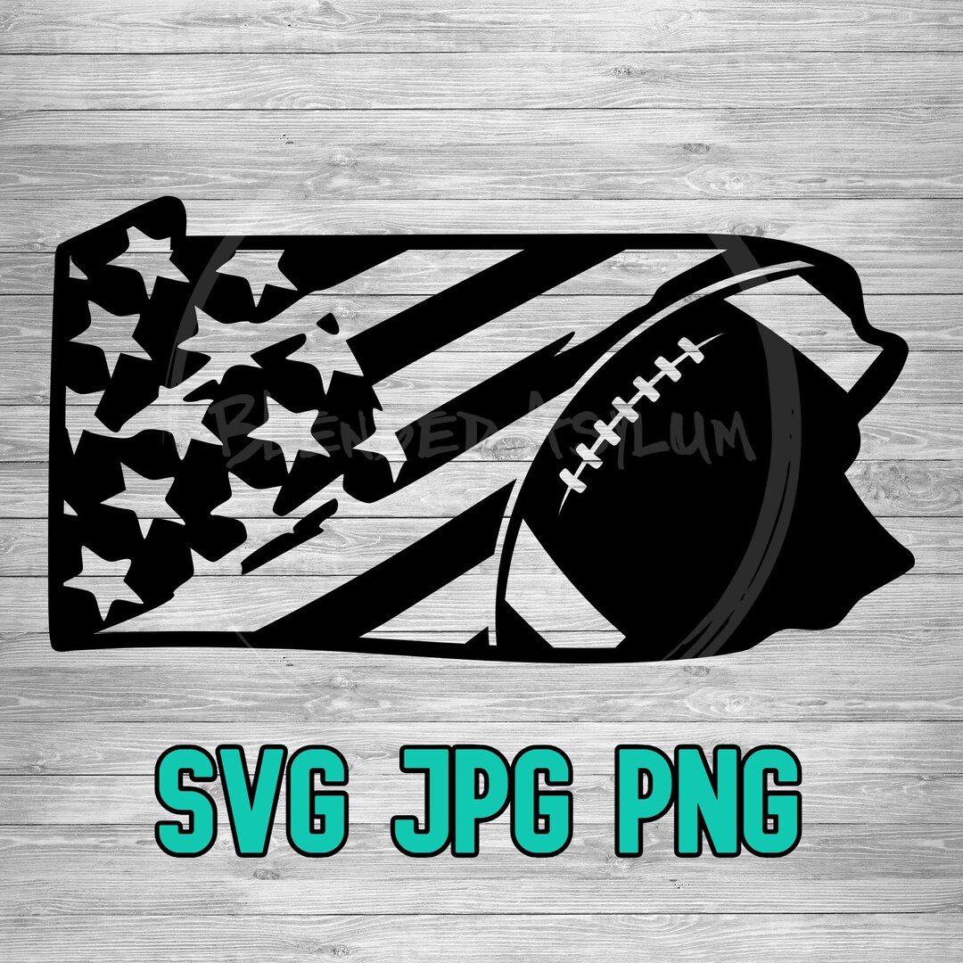 Pennsylvania American Flag Football SVG PNG JPG | Pennsylvania Football ...