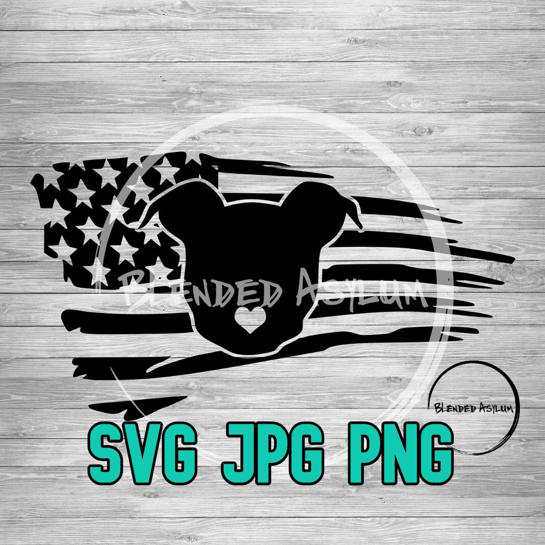 American Flag Pitbull SVG JPG PNG American Flag Pit Bull Pitty Flag ...