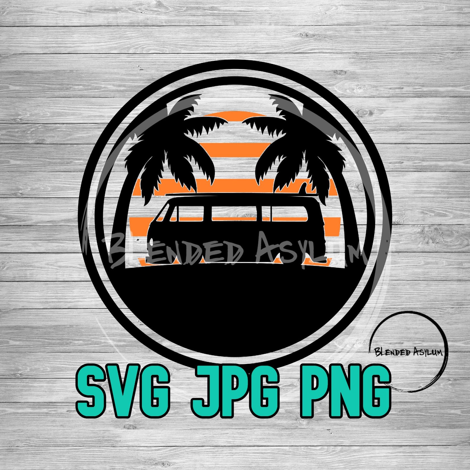 Retro Van Sunset SVG PNG JPG | Surf Sunset Svg | Hawaii Sunset | Beach ...