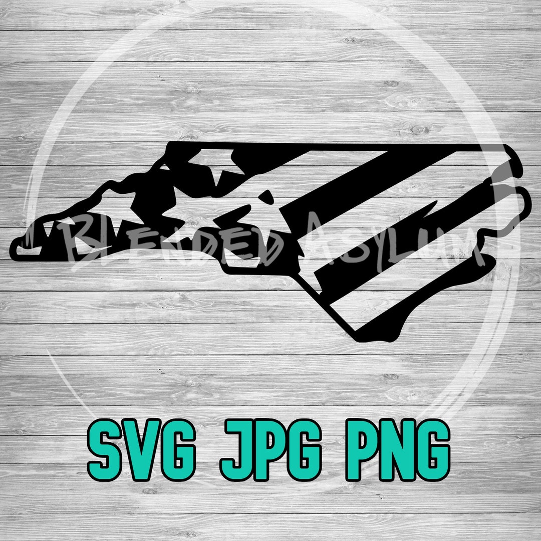 North Carolina American Flag SVG PNG JPG | North Carolina Vector ...
