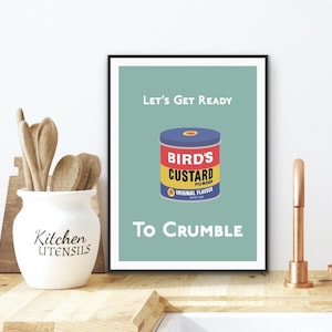 Let's Get Ready to Crumble Kitchen Print: Vintage Custard Tin Wall Art ...