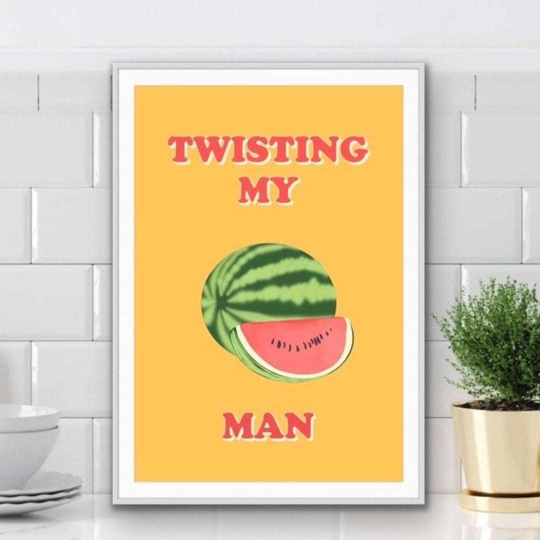 Twisting My Melons Man Wall Art kitchen Wall Art Kitchen Print Kitchen ...