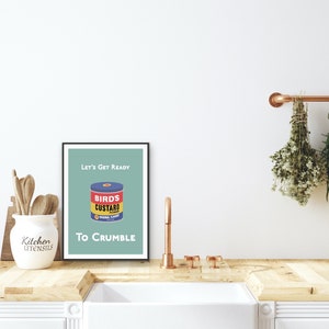 Let's Get Ready to Crumble Kitchen Print: Vintage Custard Tin Wall Art ...