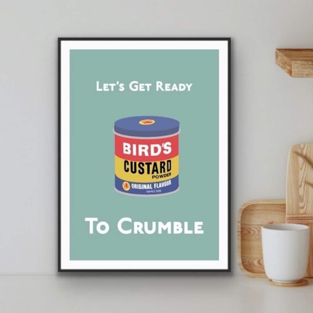 Let's Get Ready to Crumble Kitchen Print: Vintage Custard Tin Wall Art ...