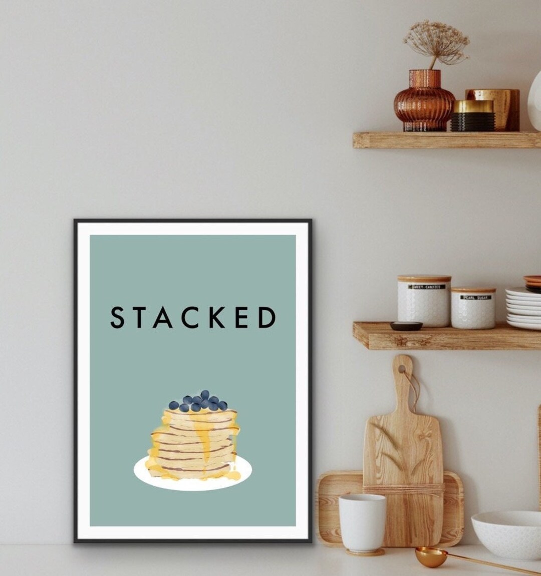 Stacked Wall Art |kitchen Wall Art | Kitchen Print | Pancake Print ...