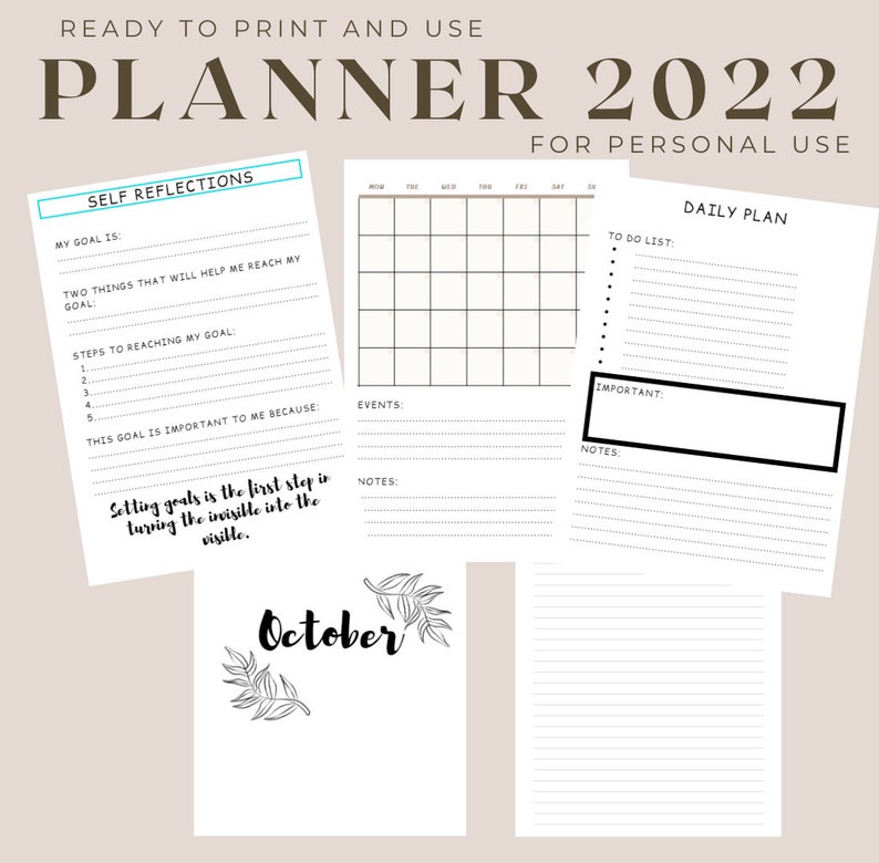 Planner 2022 Printable | Daily Planner - Etsy