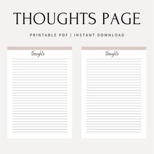 Printable Notes Pages | Notes, Thoughts & to Do Lists | Instant ...