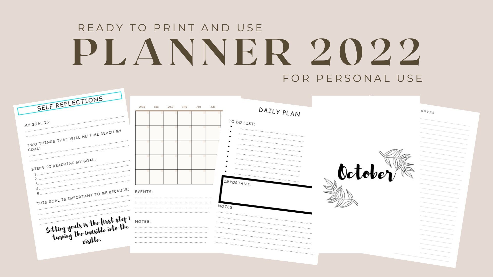 Planner 2022 Printable | Daily Planner - Etsy