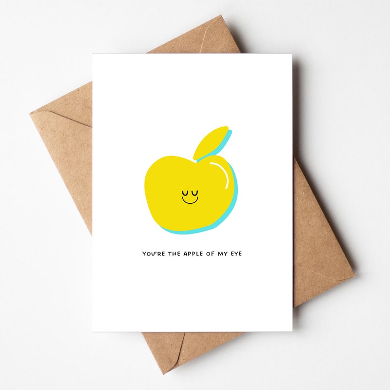 Apple Pun Card - Etsy