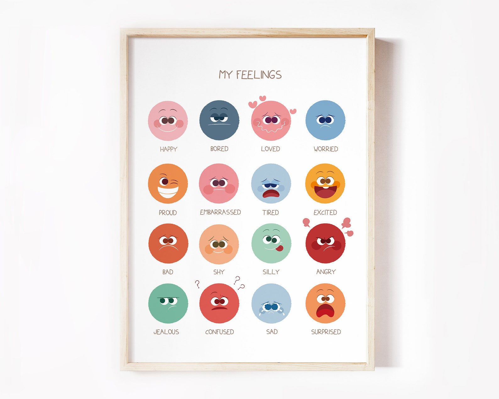 Feelings Chartemotions Printprintable Wall Arteducational - Etsy