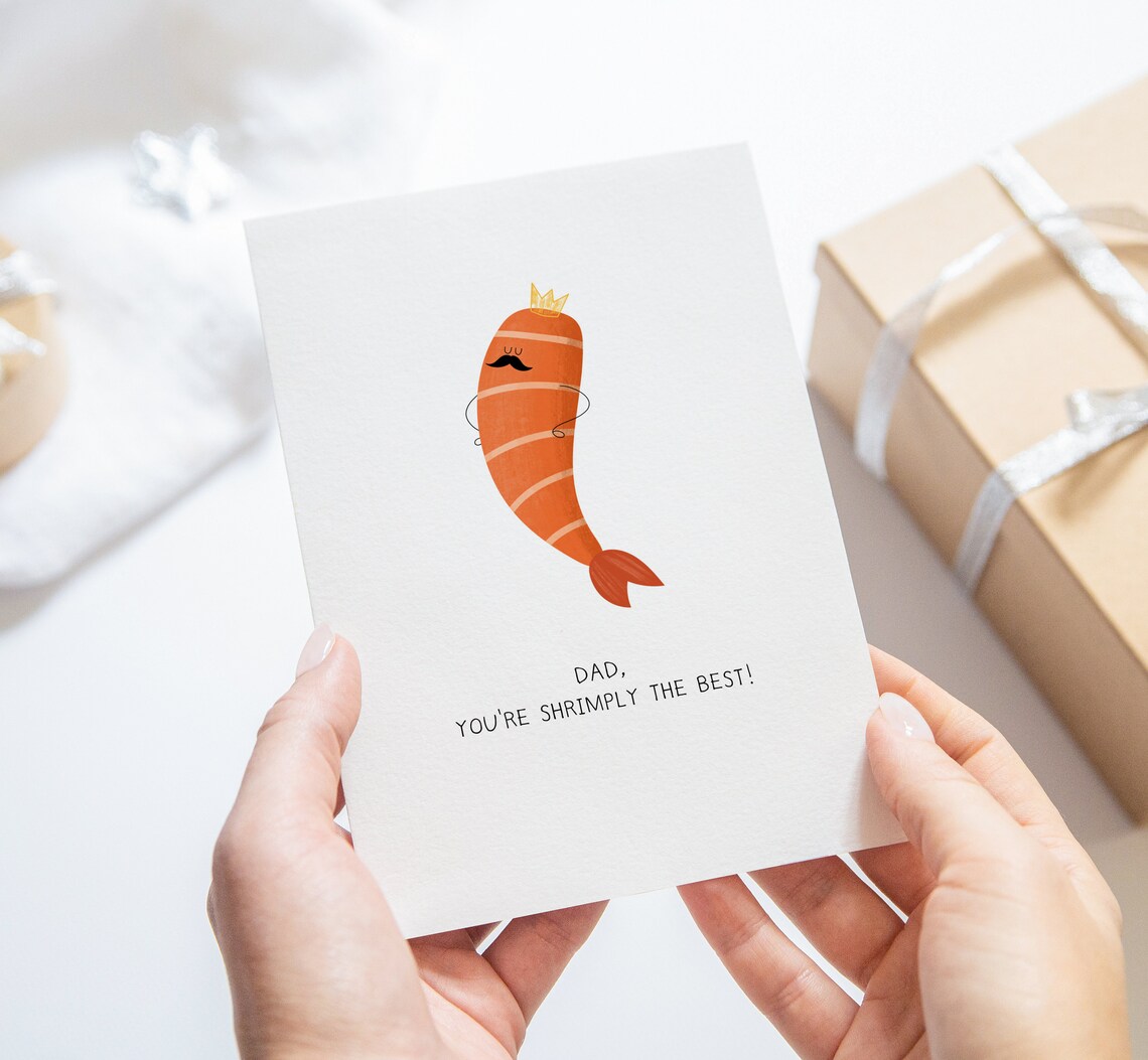 Funny Shrimp Fathers Day Card⎥pun Card for Father⎥printable Card for ...