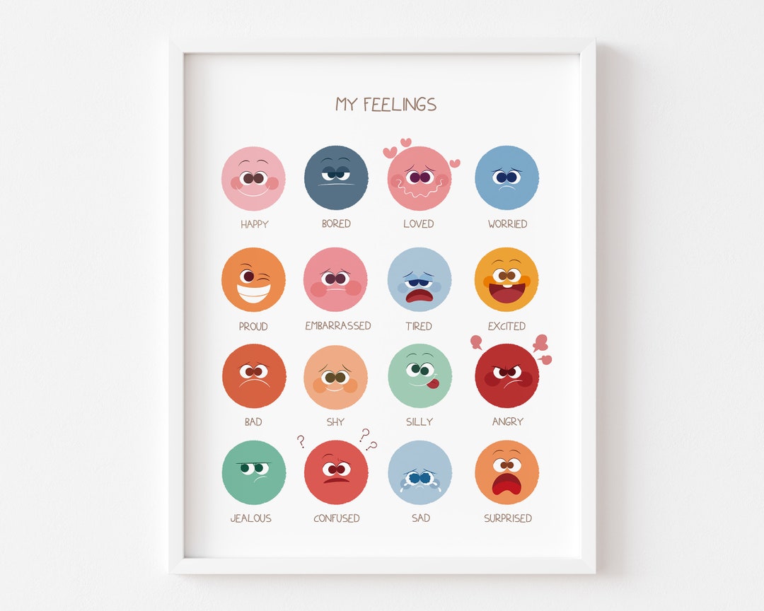 Feelings Chart⎥emotions Print⎥printable Wall Art⎥educational Poster ...