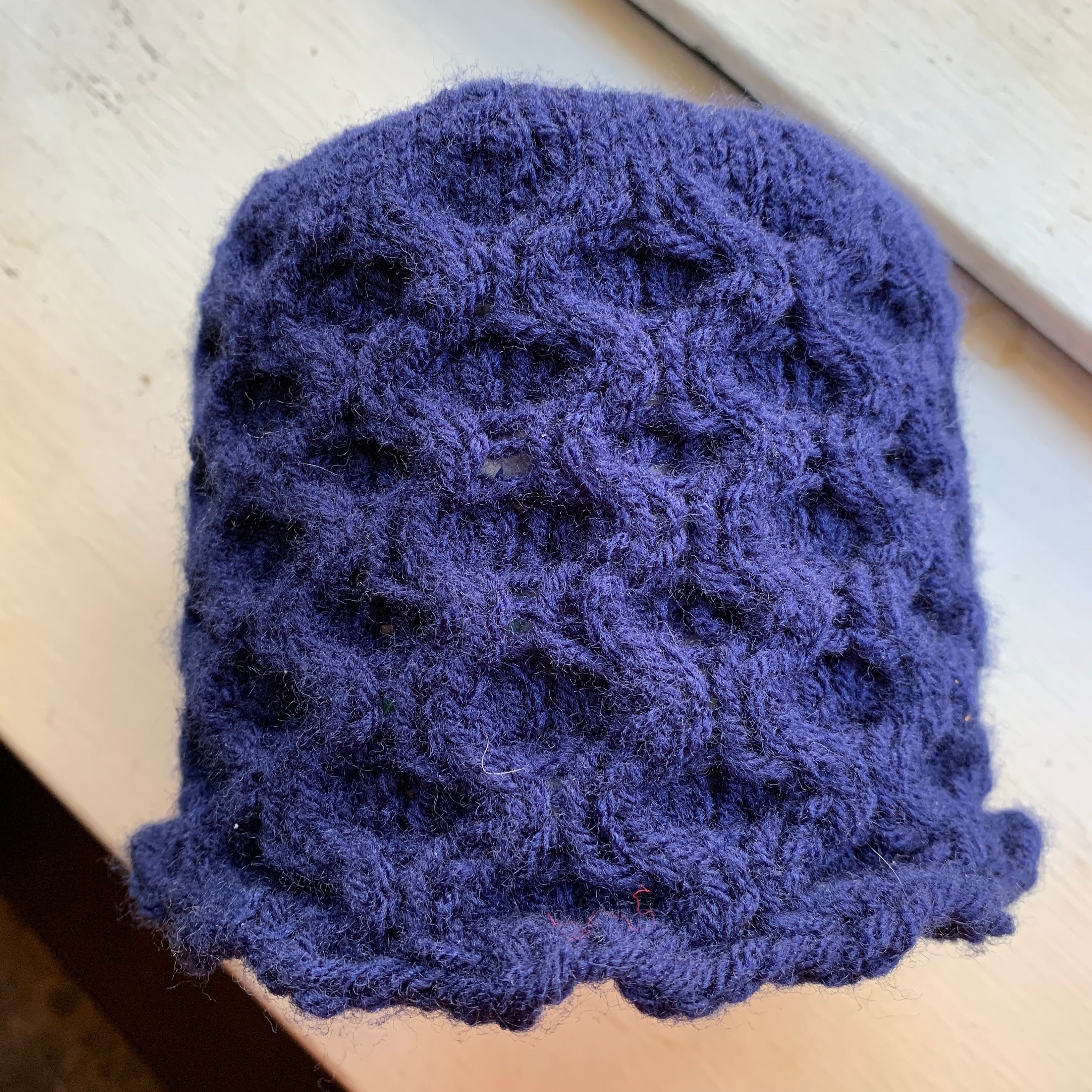 Knit Tissue Roll Cover Teal Tissue Paper Cozy Honeycomb Cable | Etsy