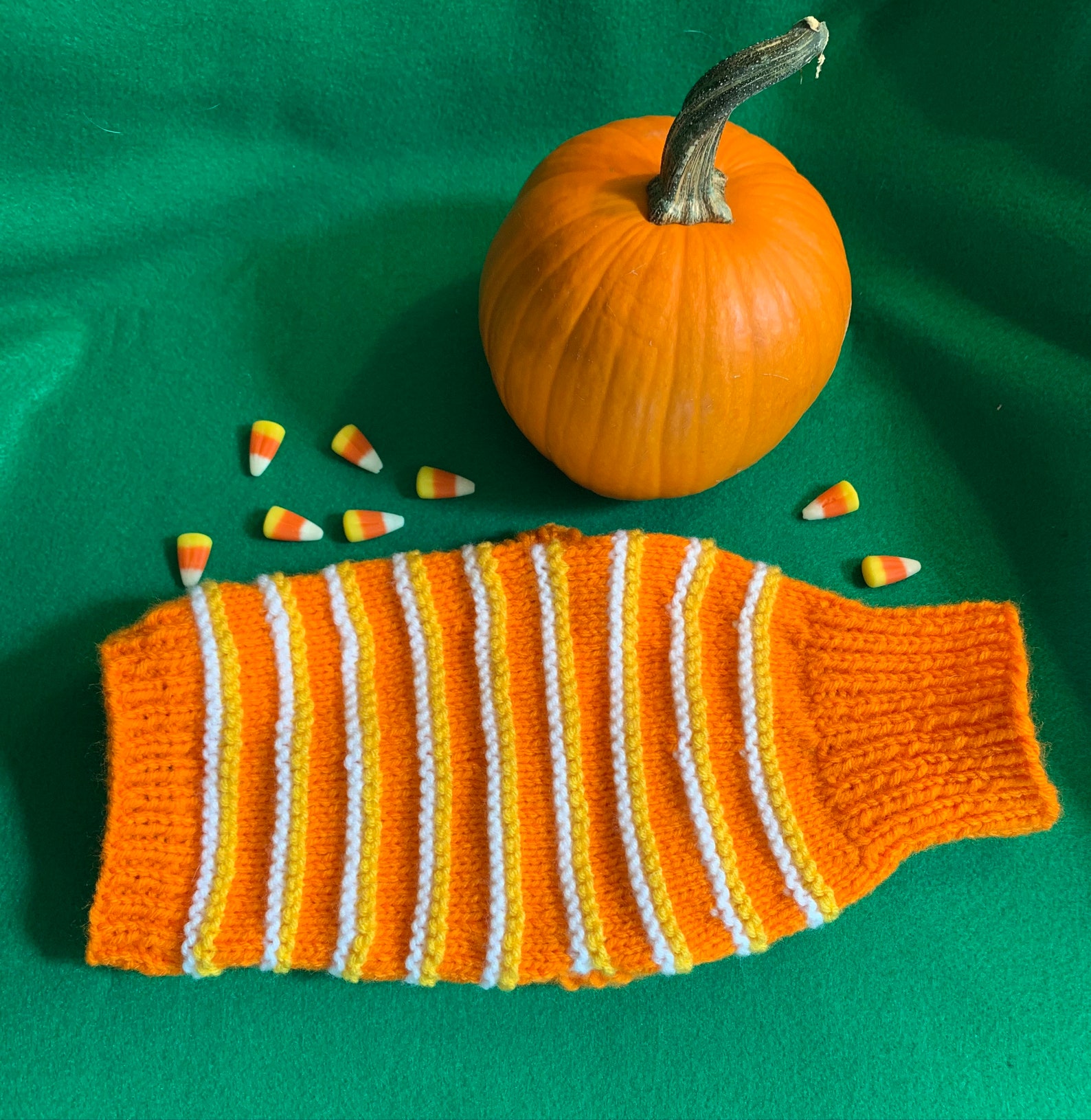 Striped Dog Sweater Extra Small Candy Corn Colors Orange Yellow White ...