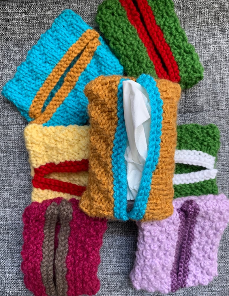 Knit Pocket Tissue Cover | Etsy