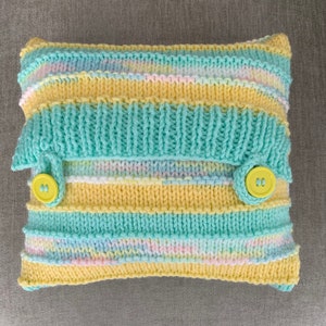 Knit 10” Square Pastel Pillow Nursery Gender Neutral - Etsy