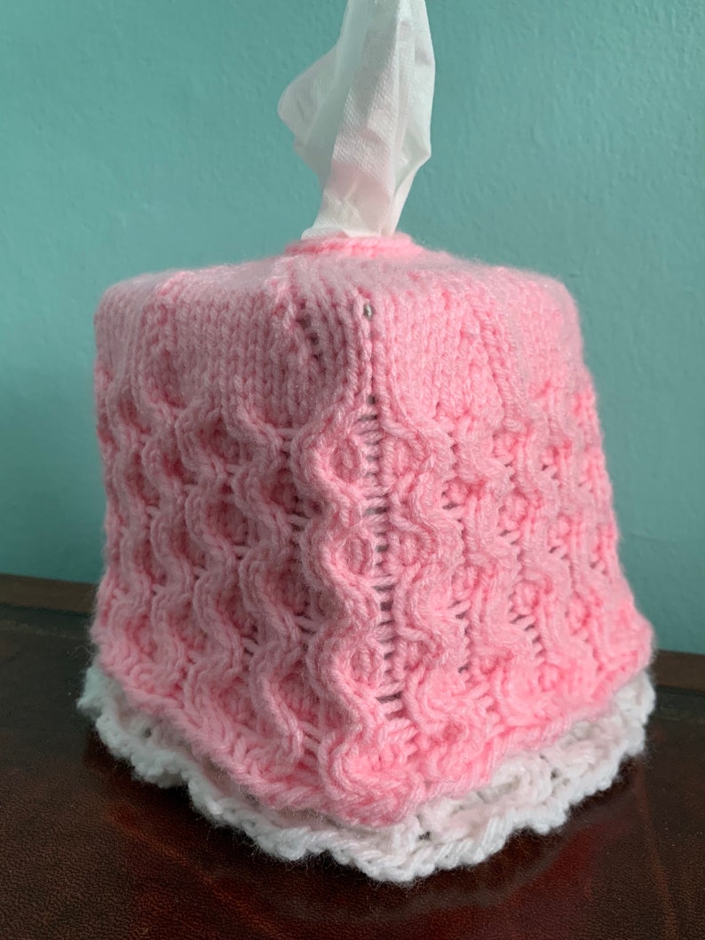 Knit Tissue Box Cover Pink Nursery Decoration Baby Girl Cover | Etsy