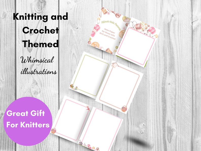 Printable Knitting and Crochet Stationery Note Paper - Etsy