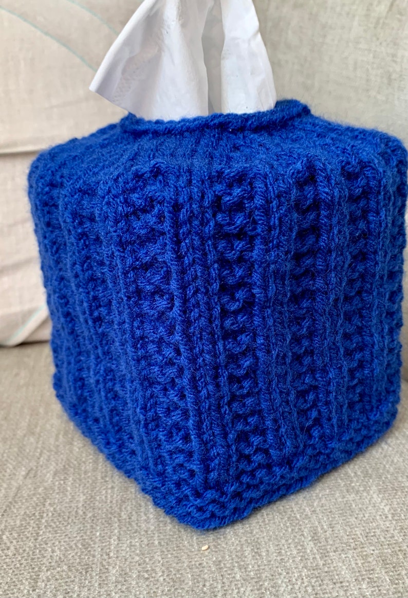 Knitting Instructions Tissue Box Cover Garter Rib Advanced Beginner ...