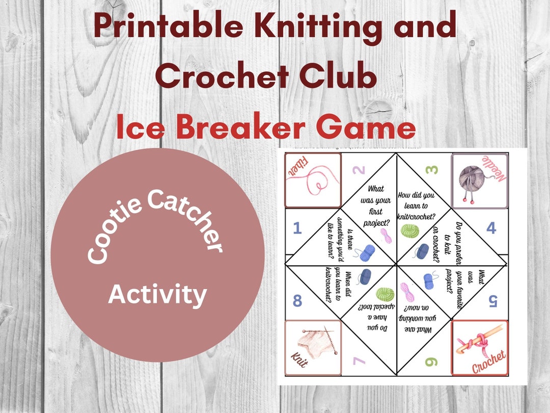 Printable Cootie Catcher for Knitting and Crochet Club Ice Breaker Game ...