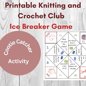 Printable Cootie Catcher for Knitting and Crochet Club Ice Breaker Game ...