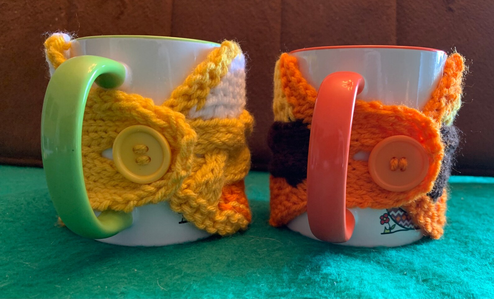 Knit Coffee Cup Mug Sweater Tea Cup Cozy Autumn Colors Candy Corn - Etsy