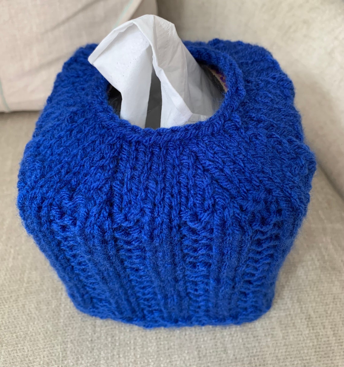 Knitting Instructions Tissue Box Cover Garter Rib Advanced Beginner ...