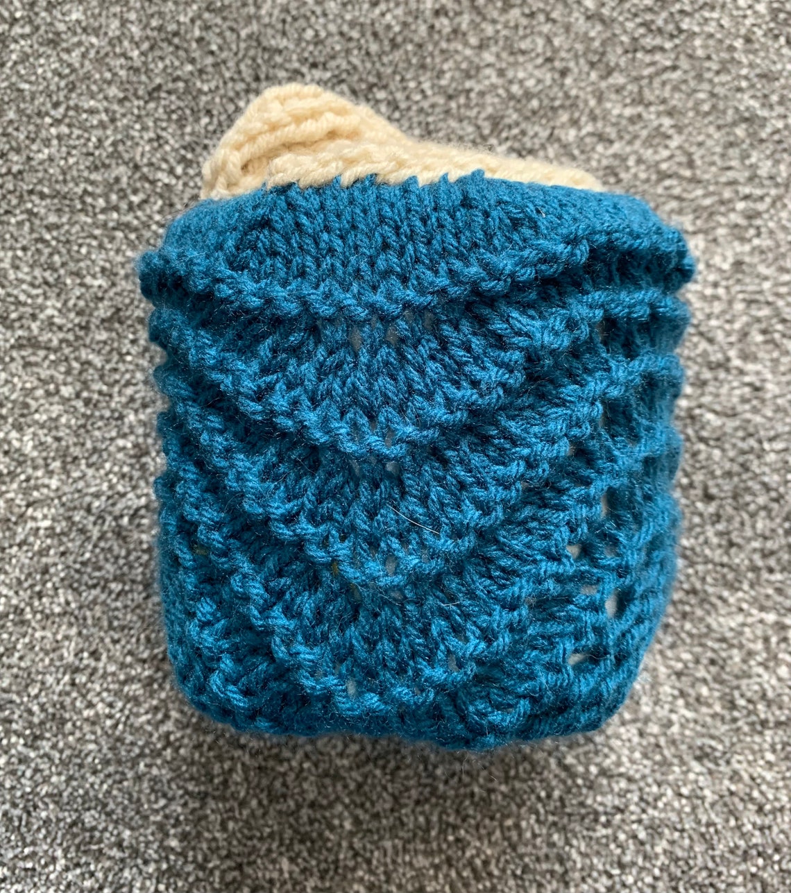 Knit toilet paper roll cover seashell wave ocean blue | Etsy