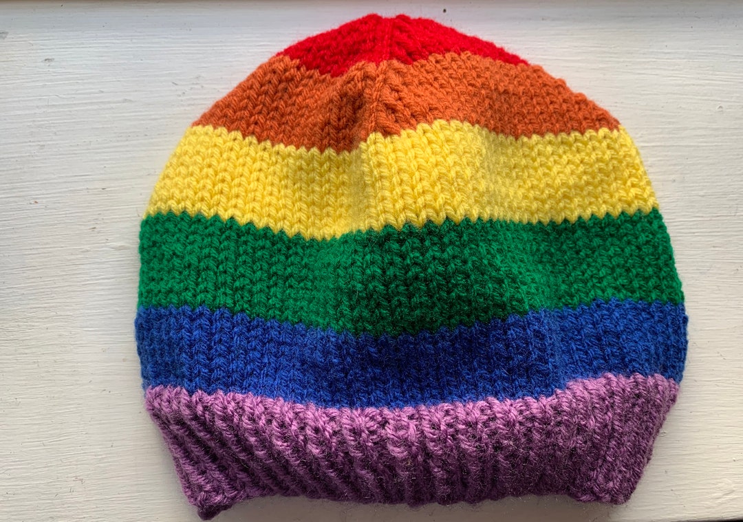 Rainbow Beanie Pride Hat Rainbow Knit Cap Pride Knit Cap Knit Pride ...