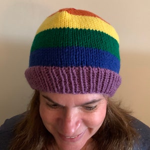 Rainbow Beanie Pride Hat Rainbow Knit Cap Pride Knit Cap Knit - Etsy