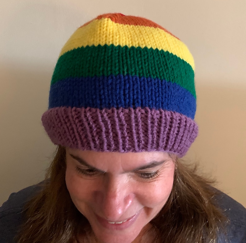 Rainbow Beanie Pride Hat Rainbow Knit Cap Pride Knit Cap Knit - Etsy