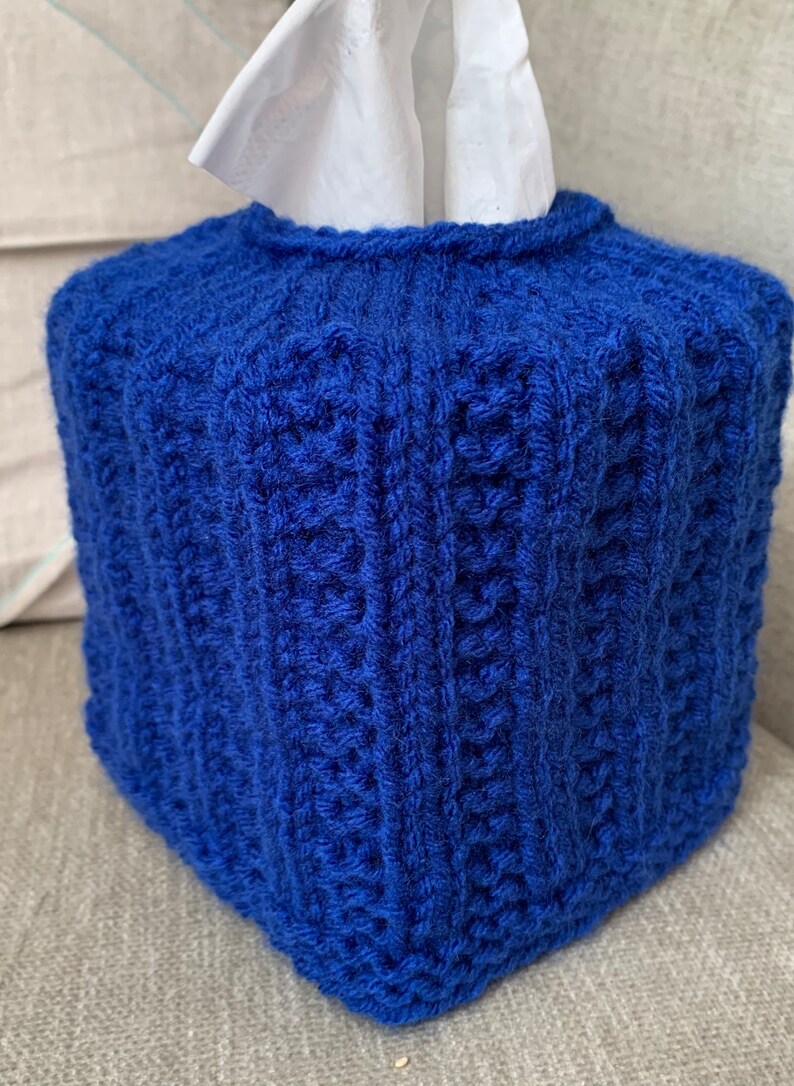 Knitting Instructions Tissue Box Cover Garter Rib Advanced Beginner ...