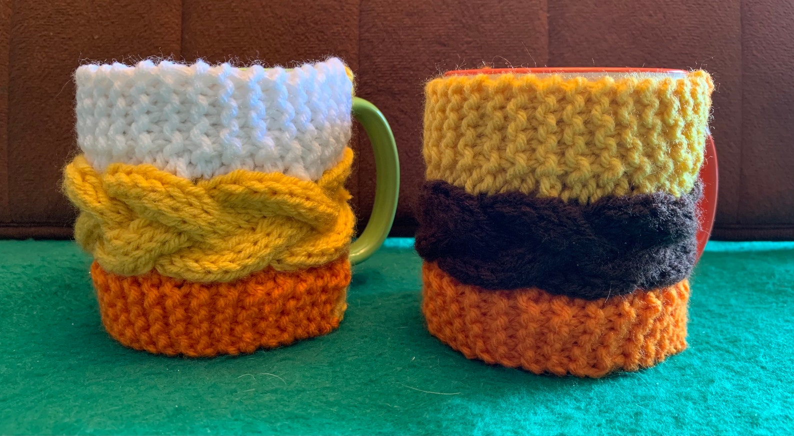 Knit Coffee Cup Mug Sweater Tea Cup Cozy Autumn Colors Candy Corn - Etsy