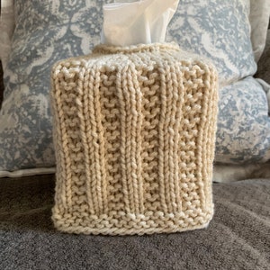 Knitting Instructions Tissue Box Cover Garter Rib Advanced Beginner ...