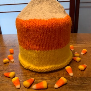 Knit Toilet Paper Roll Cover Candy Corn Halloween Decoration Yellow ...