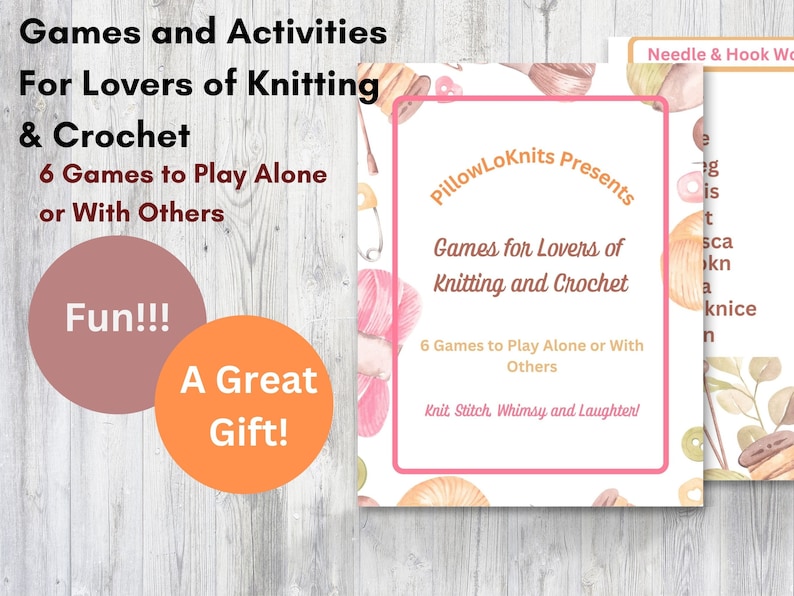 Printable Games for Lovers of Knitting and Crochet to Play - Etsy