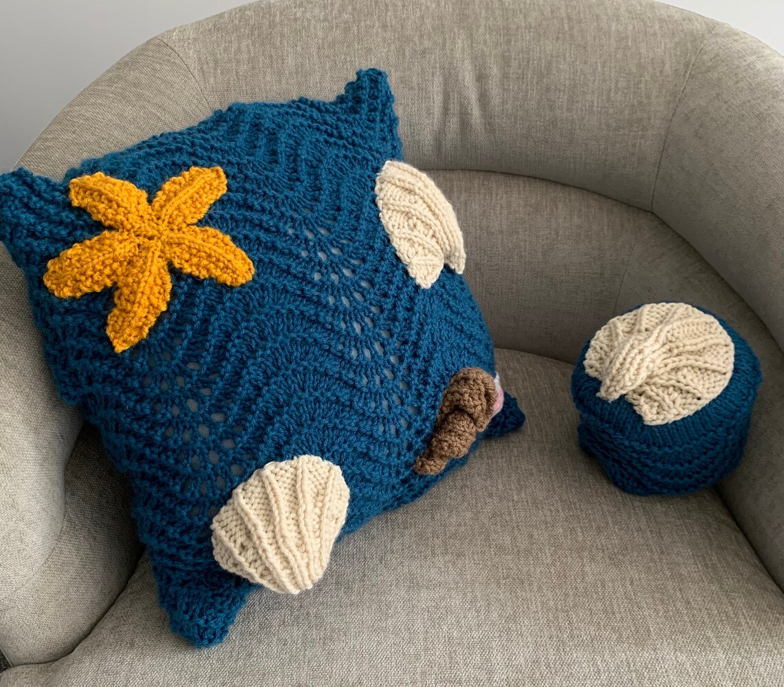 Knit Toilet Paper Roll Cover Seashell Wave Ocean Blue - Etsy