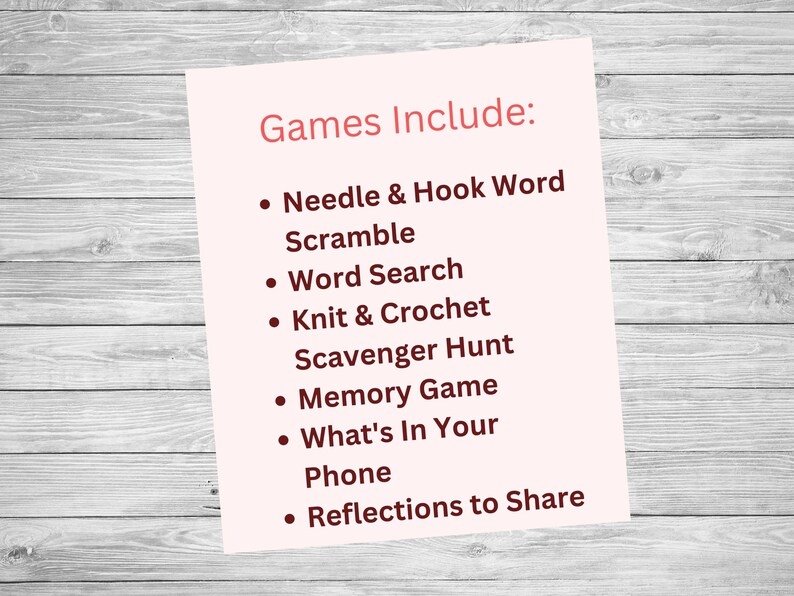 Printable Games for Lovers of Knitting and Crochet to Play - Etsy