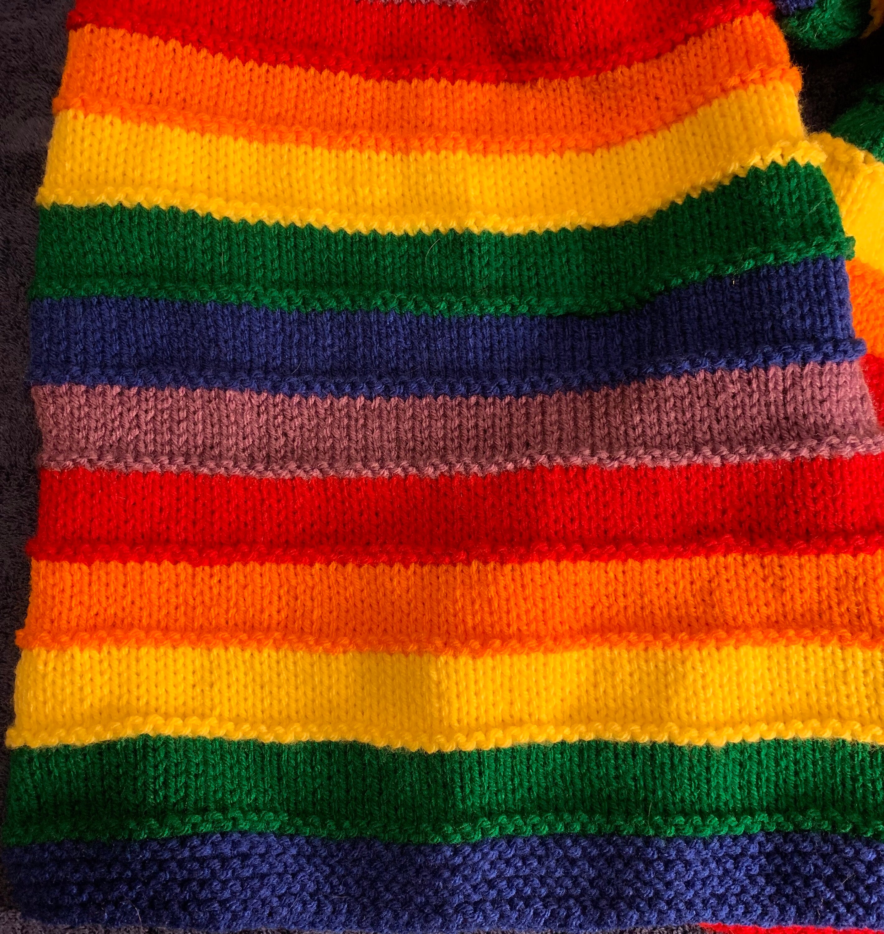 Rainbow Pride Knit Striped Scarf LGBTQ 10” Wide 48” Long - Etsy