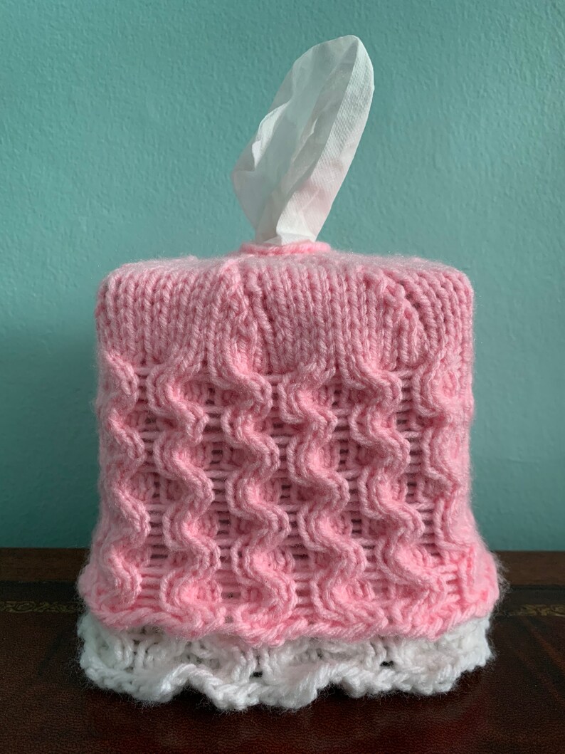 Knit Tissue Box Cover Pink Nursery Decoration Baby Girl Cover | Etsy