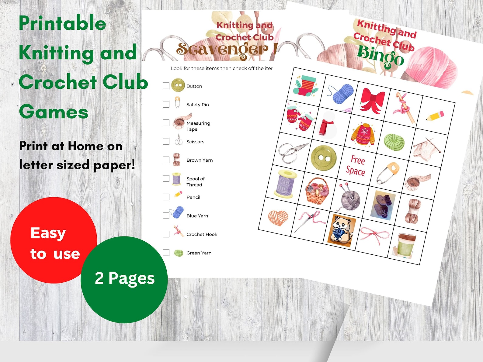 Printable Knitting and Crochet Club Games Activities for - Etsy