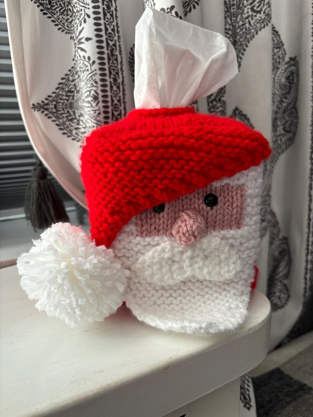 Knit Christmas Santa Tissue Box Cover Winter Decoration - Etsy
